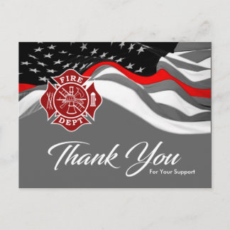 Firefighter Thank You Cards | Zazzle