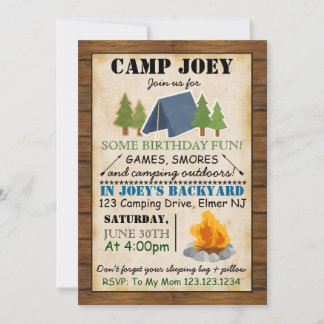 Camp Out Invitations & Announcements | Zazzle