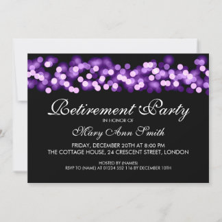 Purple Retirement Party Invitations & Announcements | Zazzle