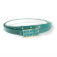 14kt Gold Lattice Buckle with Teal Genuine Italian Leather Skinny Belt ...