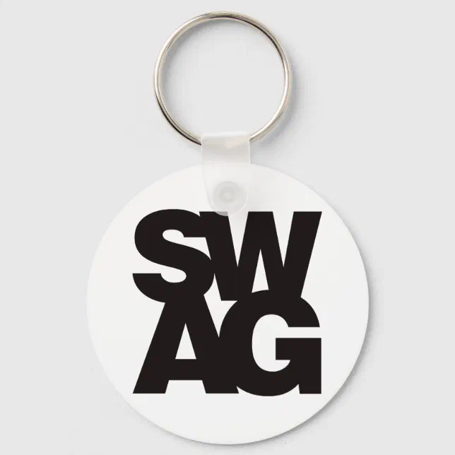 Swag - Black Keychain | Zazzle