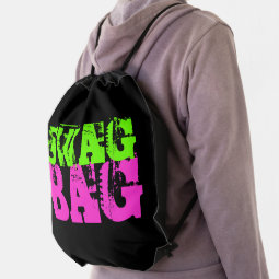 Swag neon color drawstring backpack bag | Zazzle