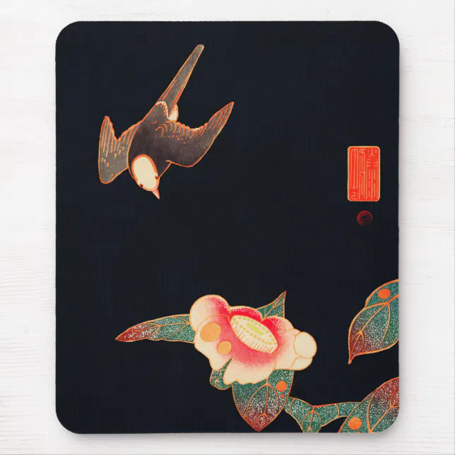 Swallow and Camellia (1900) by Ito Jakuchu Mouse Pad | Zazzle