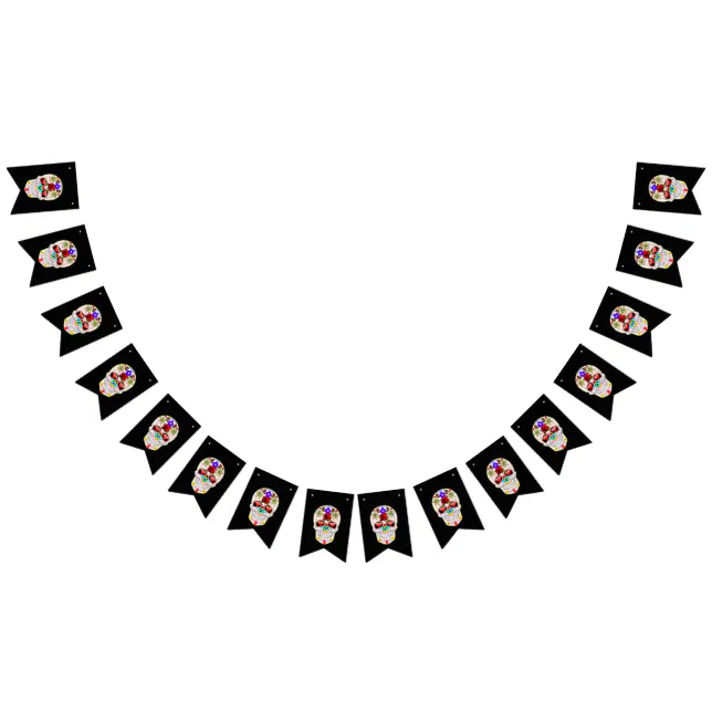 Swallowtail Party Bunting Banner SUGAR SKULL | Zazzle