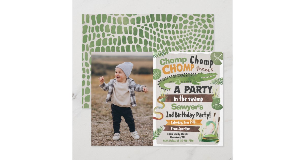 Swamp Birthday Invitation | Reptile Invitation | Zazzle