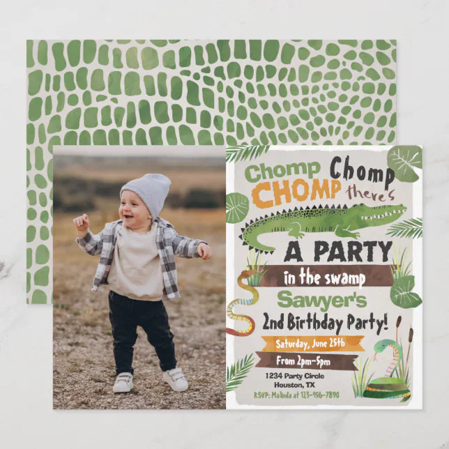 Swamp Birthday Invitation | Reptile Invitation | Zazzle