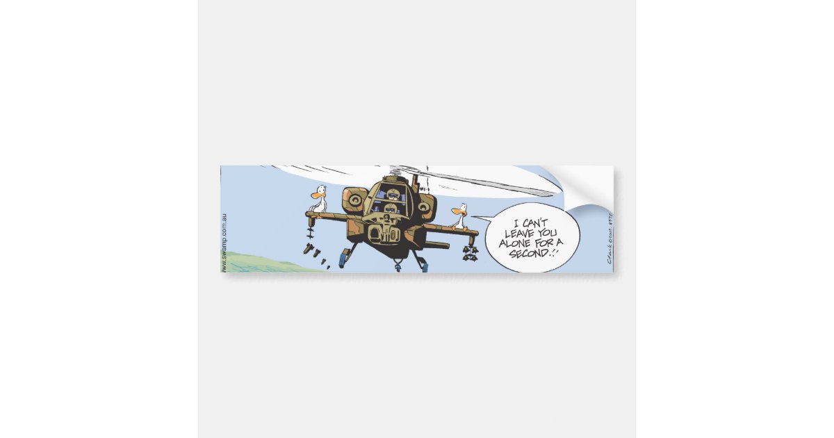 Swamp Duck Helicopter Ride Bumper Sticker | Zazzle