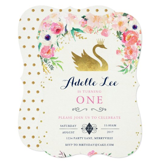Swan Birthday Invitation | Zazzle.com