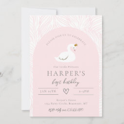 Swan Birthday Invitation | Swan Invitations | Zazzle