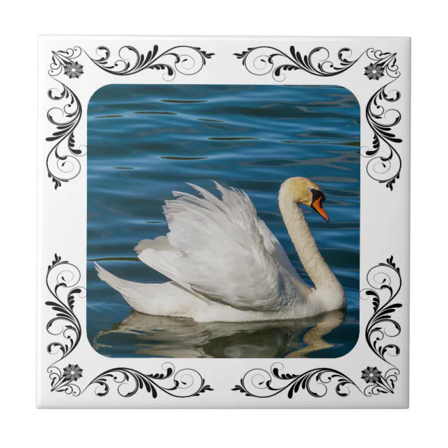 SWAN CERAMIC TILE | Zazzle