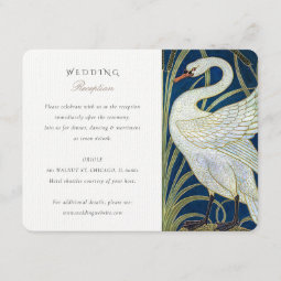 Swan Inspired Wedding Reception Card | Zazzle