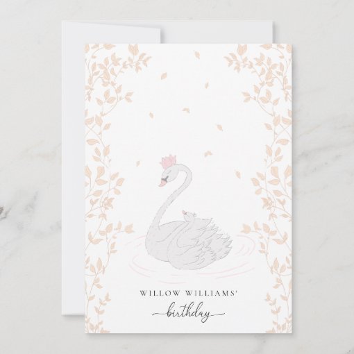 Swan Princess Birthday Invitation | Zazzle