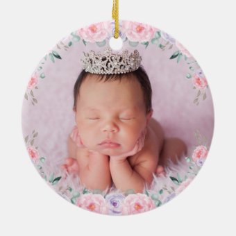 Swan Princess Pink Purple Baby First 1st Christmas Ceramic Ornament ...