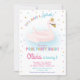 Swan Princess Pool Party Birthday Girl Floatie Invitation | Zazzle
