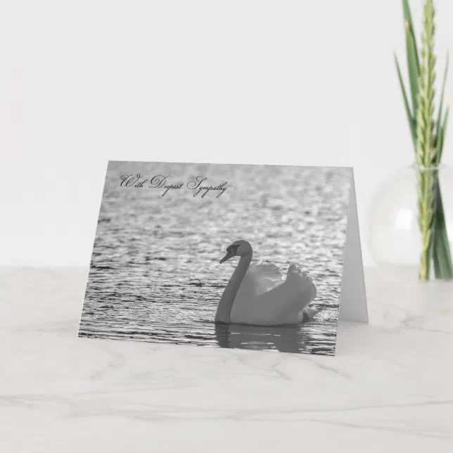 Swan Sympathy Card, Deepest Sympathy Card | Zazzle