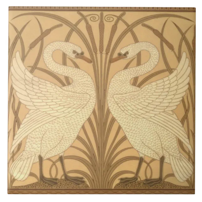 Swan wallpaper design ceramic tile | Zazzle