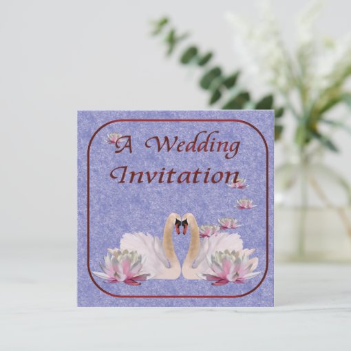 Swan Wedding Invitation | Zazzle