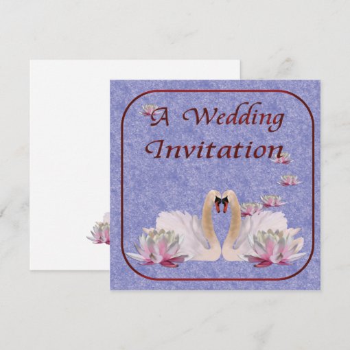 Swan Wedding Invitation | Zazzle