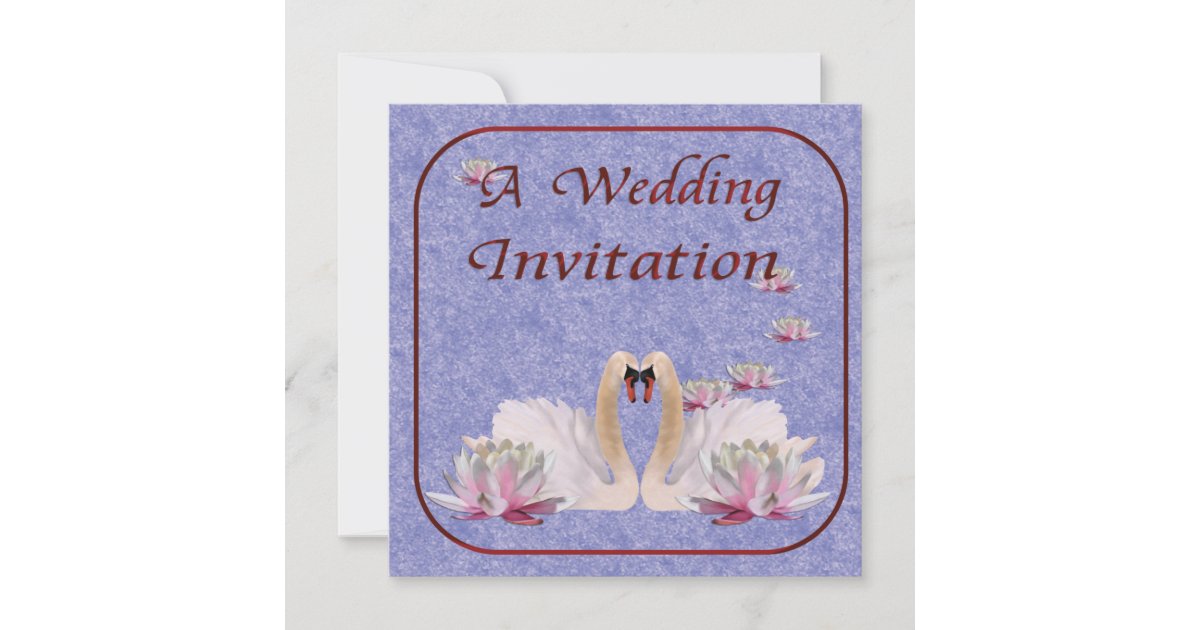 Swan Wedding Invitation | Zazzle