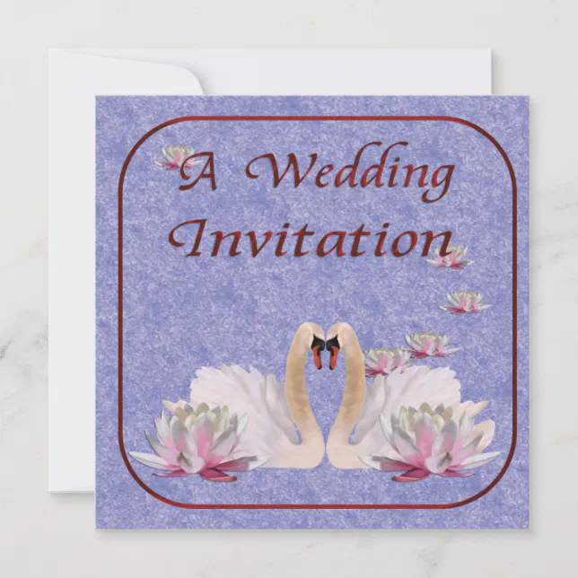 Swan Wedding Invitation | Zazzle