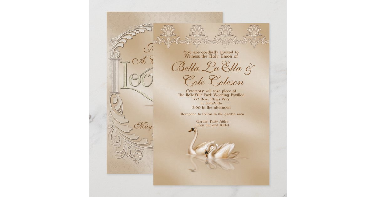 Swan Wedding Invitation Invitation | Zazzle