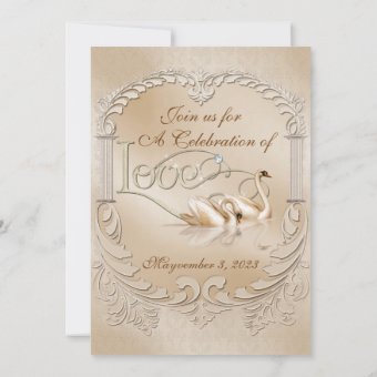 Swan Wedding Invitation Invitation | Zazzle