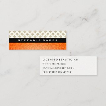 Swank Stylish Patterns Mini Business Card | Zazzle