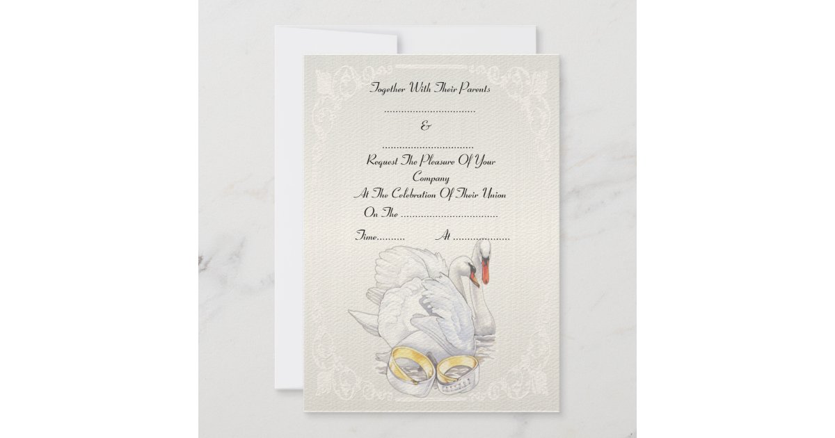 Swans - Wedding Invitation | Zazzle
