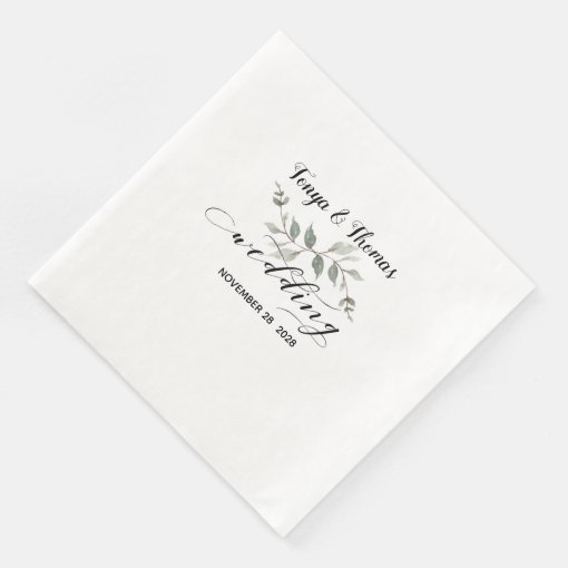 Swash Font Calligraphy Wedding Paper Dinner Napkins | Zazzle