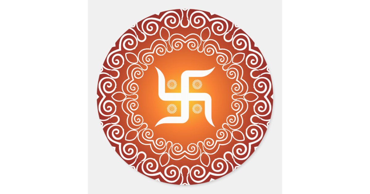 Swastika Decorative Design Classic Round Sticker | Zazzle
