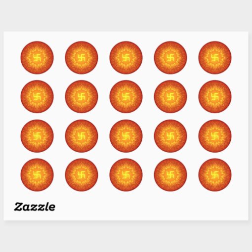 Swastika Decorative Design Classic Round Sticker | Zazzle