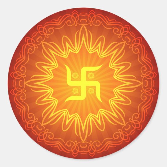 Swastika Decorative Design Classic Round Sticker | Zazzle.com