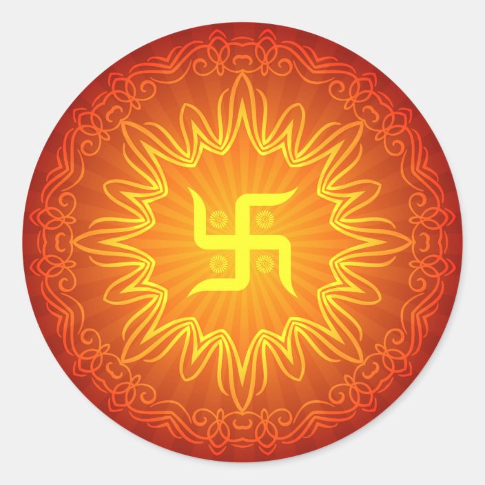 Swastika Decorative Design Classic Round Sticker | Zazzle.com