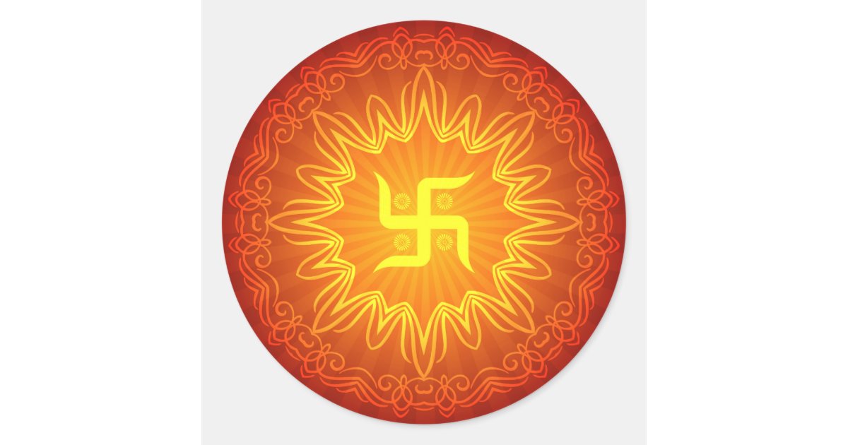 Swastika Decorative Design Classic Round Sticker | Zazzle