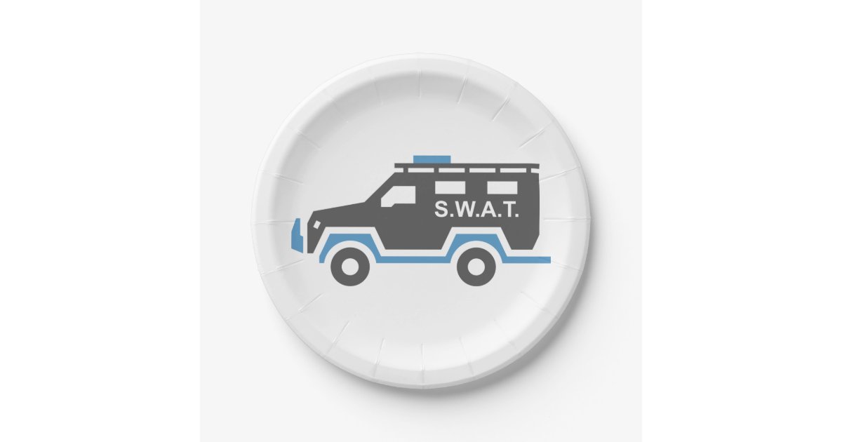 SWAT Car Paper Plates | Zazzle