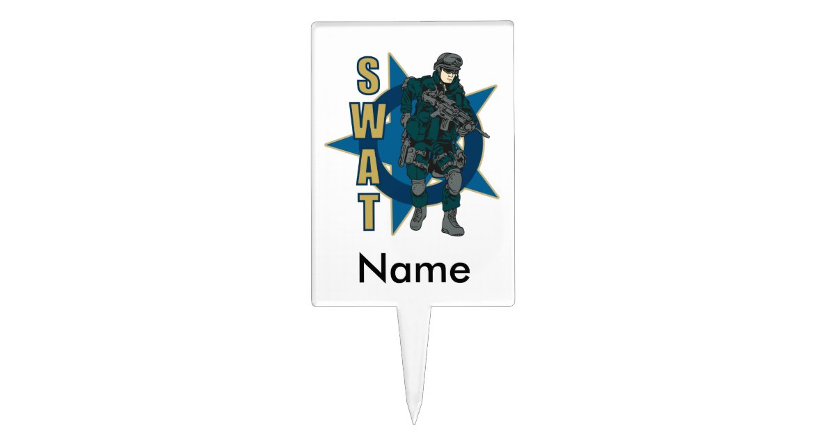SWAT Police Officer Cake Topper | Zazzle