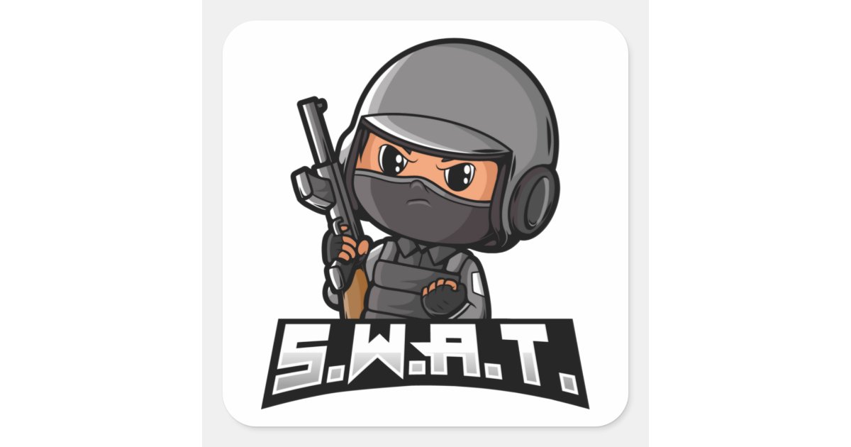 Swat Square Sticker | Zazzle