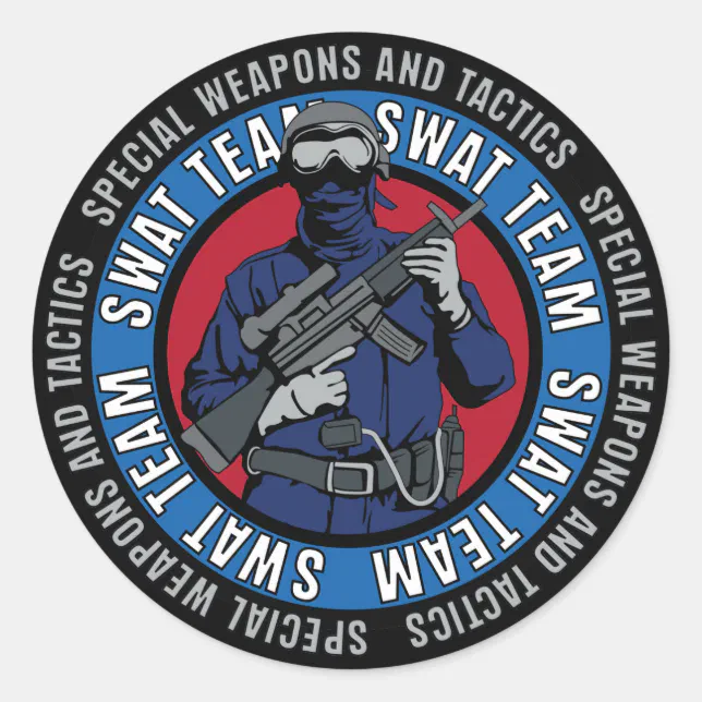Swat Team Classic Round Sticker | Zazzle