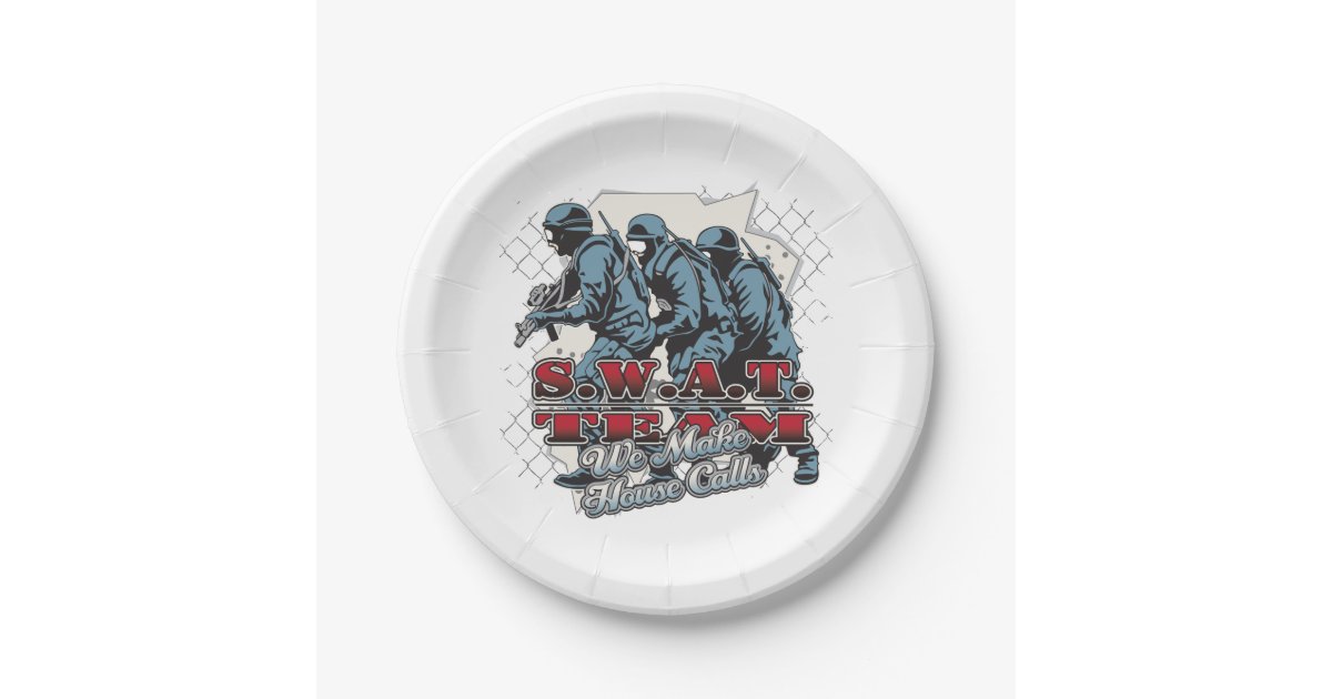SWAT Team House Calls Paper Plates | Zazzle