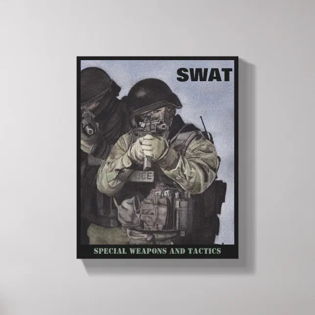 SWAT Team Police Print Original Watercolor Miranda | Zazzle