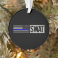 SWAT - Thin Blue Line Flag Ornament | Zazzle