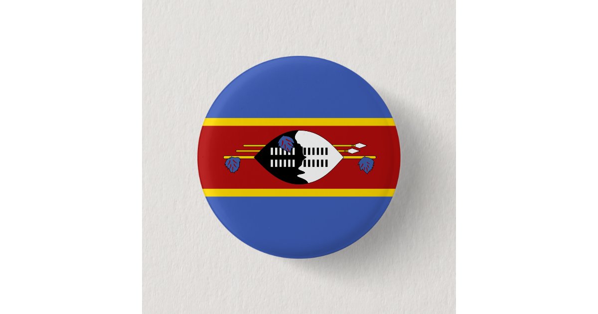Swazi Flag, Flag of Eswatini Button | Zazzle