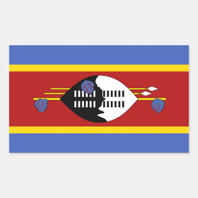 Swazi Flag, Flag of Eswatini Rectangular Sticker | Zazzle