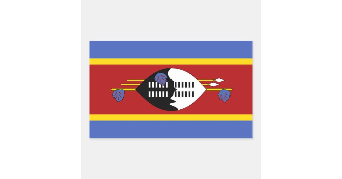 Swazi Flag, Flag of Eswatini Rectangular Sticker | Zazzle