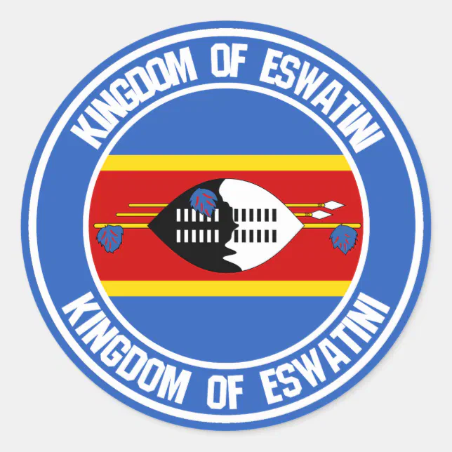 Swaziland ( Eswatini ) Round Emblem Classic Round Sticker | Zazzle