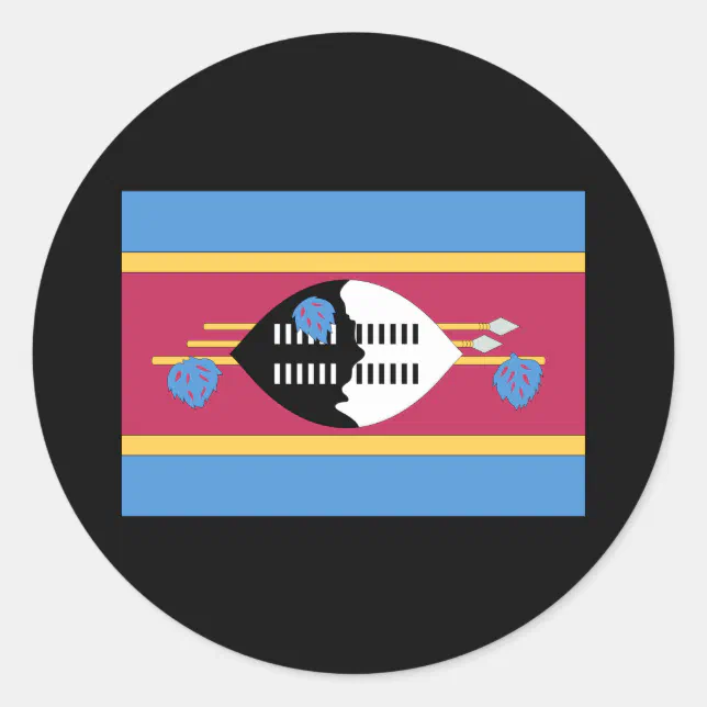 Swaziland Flag Classic Round Sticker | Zazzle