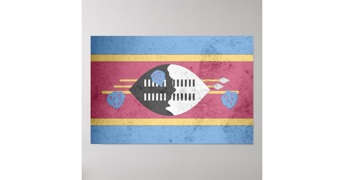 Swaziland Flag Poster | Zazzle