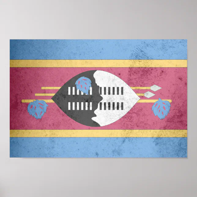 Swaziland Flag Poster | Zazzle