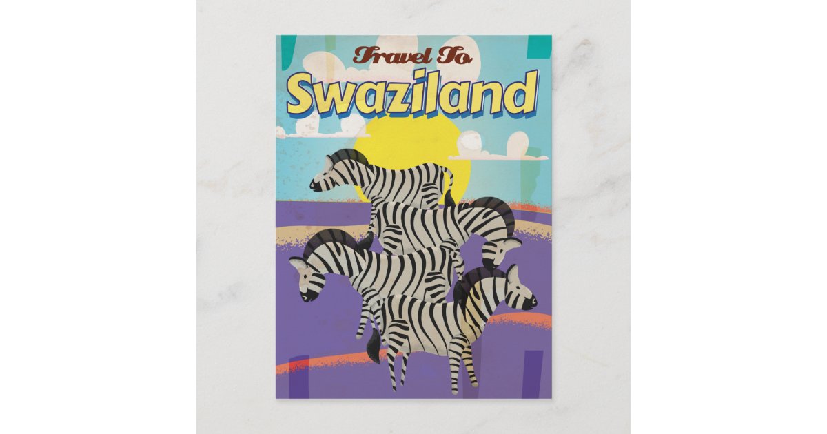 Swaziland Vintage Travel Poster Postcard | Zazzle