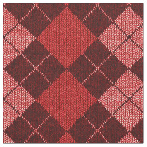 Red Argyle Pattern Fabric | Zazzle